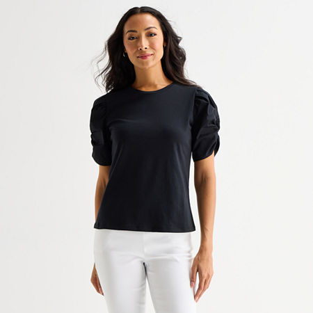 Click here for Liz Claiborne Womens Crew Neck Elbow Sleeve Blouse... prices