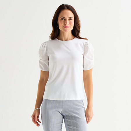 Click here for Liz Claiborne Womens Crew Neck Elbow Sleeve Blouse... prices