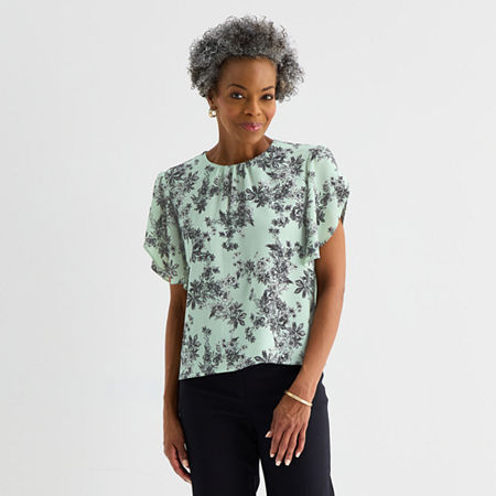 Click here for Liz Claiborne Womens Round Neck Short Sleeve Blous... prices