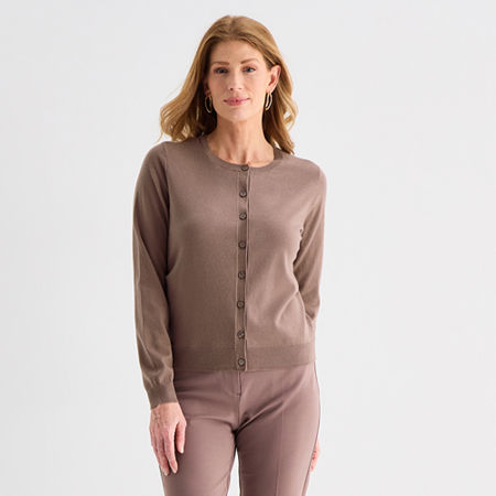 Click here for Liz Claiborne Womens Crew Neck Long Sleeve Button... prices