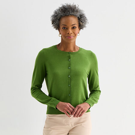 Click here for Liz Claiborne Womens Crew Neck Long Sleeve Button... prices