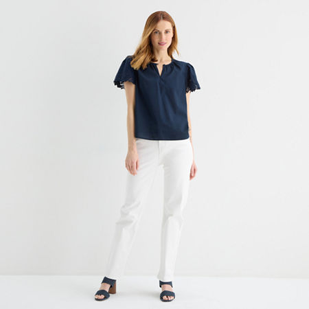 Click here for Liz Claiborne Womens Crew Neck Short Sleeve Embroi... prices