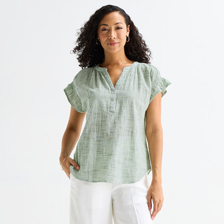 Click here for Liz Claiborne Womens Split Crew Neck Short Sleeve... prices