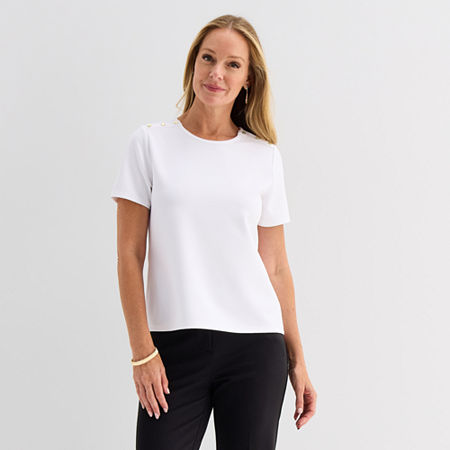Click here for Liz Claiborne Womens Petite Crew Neck Short Sleeve... prices