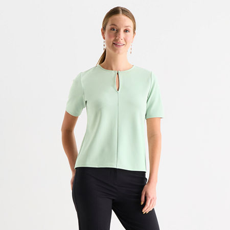 Click here for Liz Claiborne Womens Keyhole Neck Short Sleeve Blo... prices