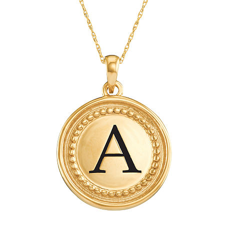 Click here for Personalized 14K Yellow Gold Initial Disc Pendant... prices