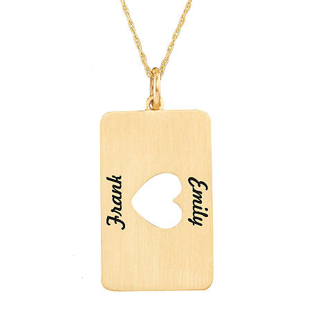 Click here for Personalized 14K Yellow Gold Rectangular Cut-out H... prices