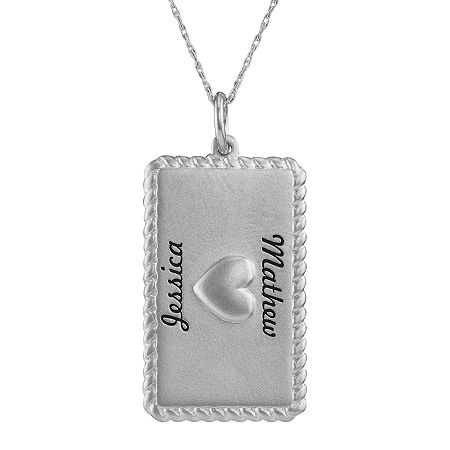 Click here for Personalized Sterling Silver Rectangular Puffed He... prices