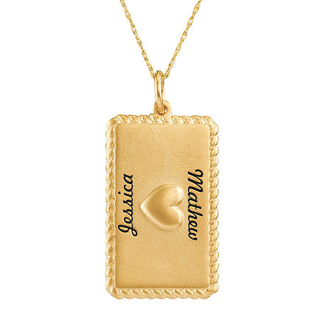 Click here for Personalized 10K Yellow Gold Rectangular Puffed He... prices