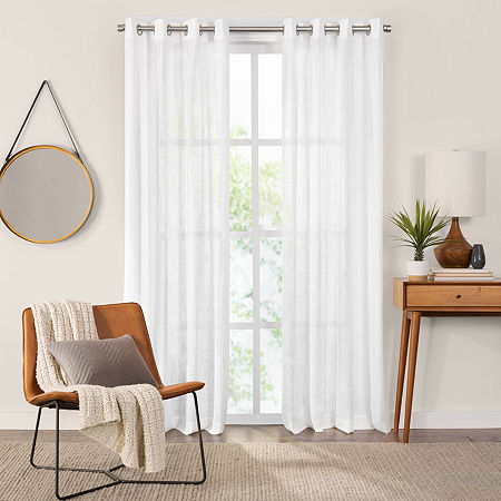 Click here for Fieldcrest Arden Solid Cotton Grommet Top Sheer Si... prices