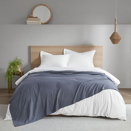 Madison Park Gauze Blanket  Full/Queen - Blue