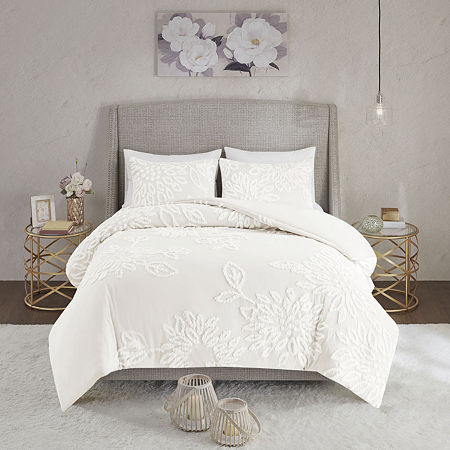 Madison Park Veronica Floral Tufted 3-Pc. Comforter Set  Full/Queen - Off White