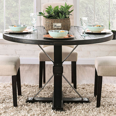 Click here for Nimitz Round Wood-Top Dining Table  One Size  Blac... prices