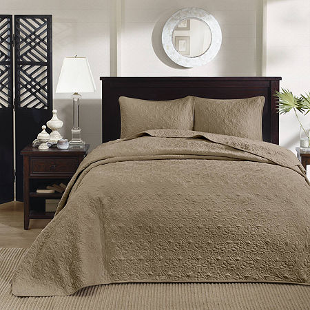 Madison Park Quebec Quilted 3-Pc. Bedspread Set  King - Khaki