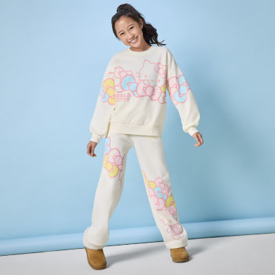 Little & Big Girls Hello Kitty Mid Rise Wide Leg Pull-On Pants, Color ...