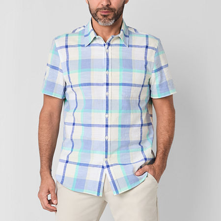 Click here for St. Johns Bay Textured No Tuck Mens Short Sleeve C... prices