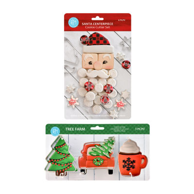 R&M International Llc Tree Farm Cookie Cutters and Build-A-Santa Cookie ...