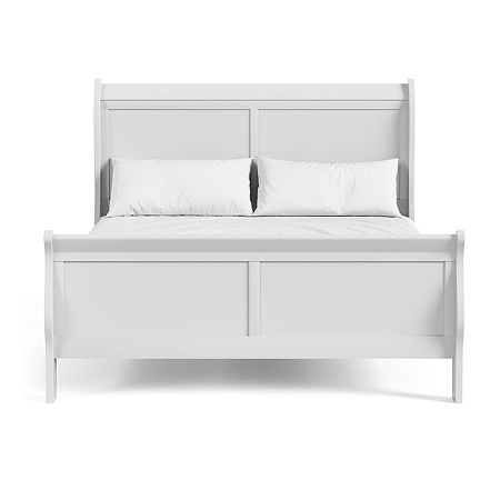 Click here for Burkhart Wood Sleigh Bed  One Size  White prices