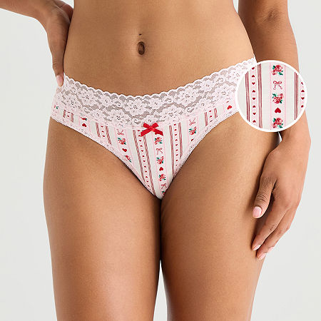 Click here for Arizona Body Cotton with Lace Thong  Medium  Pink prices