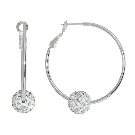 Click here for Sparkle Allure Womens Crystal 38.1mm Round Hoop Ea... prices