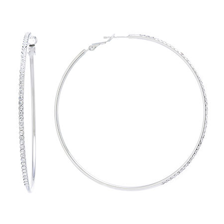 Click here for Sparkle Allure Womens Crystal 70mm Round Hoop Earr... prices