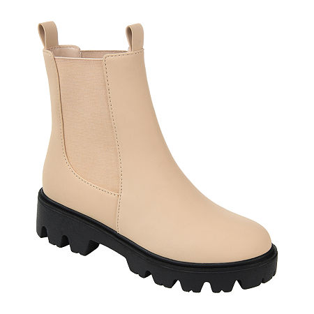Journee Collection Womens Ivette Chelsea Lug Sole Booties - Tan