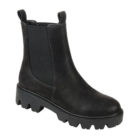 Journee Collection Womens Ivette Chelsea Lug Sole Booties - Black