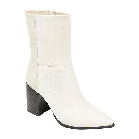 Journee Collection Womens Sharlie Two-Tone Booties - Off White