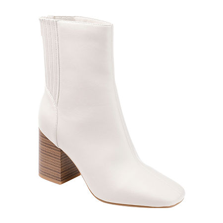 Click here for Journee Collection Womens Maize Stacked Heel Booti... prices