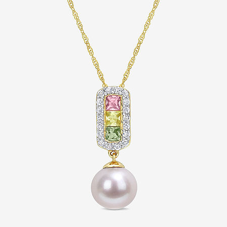 Click here for Womens White Cultured Freshwater Pearl 14K Gold 17... prices