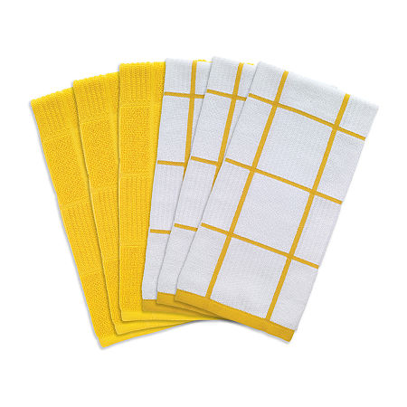 Click here for T-Fal Solid & Check Parquet 6-pc. Kitchen Towel Se... prices