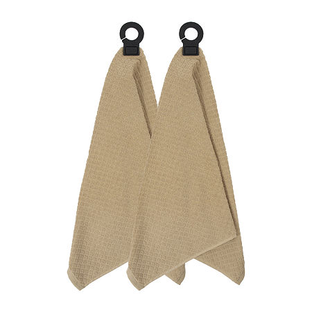 Ritz Hook and Hang Woven Kitchen Towel  Set of 2 - Biscotti