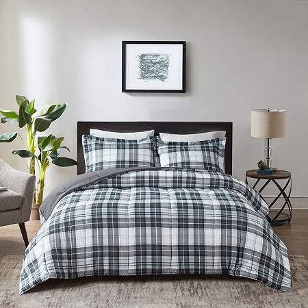 Madison Park Essentials Parkston Reversible 3-Pc. Comforter Set  Full/Queen - Black/White
