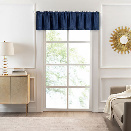 Click here for Achim Bordeaux Rod Pocket Valance  One Size  Blue prices