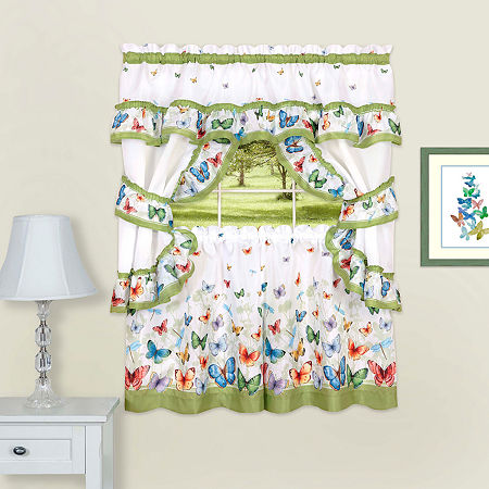Click here for Achim Butterflies Printed Cottage Kitchen Curtain... prices