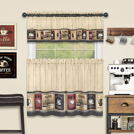 Click here for Achim Cozy Cafe 3-pc. Rod Pocket Kitchen Curtains... prices