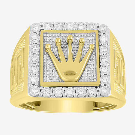 Click here for Mens 1/4 CT. T.W. Natural White Diamond 10K Gold C... prices