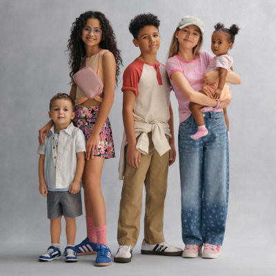 Thereabouts Little & Big Kid Girls Wide Leg Jean, Color: Floral Print ...