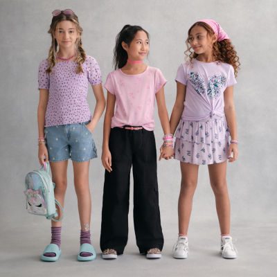 Thereabouts Little & Big Kid Girls Straight Cargo Pant, Color: Black ...