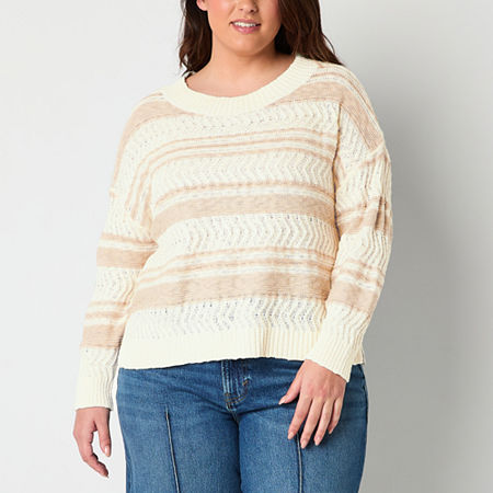 Click here for Frye and Co. Plus Womens Crew Neck Long Sleeve Str... prices