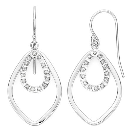 Click here for Diamond Fascination Sterling Silver Layered Drop E... prices