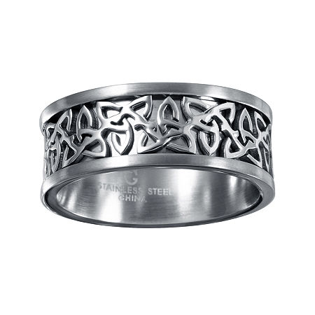 Click here for Mens 9mm Gray Stainless Steel Celtic Wedding Band... prices