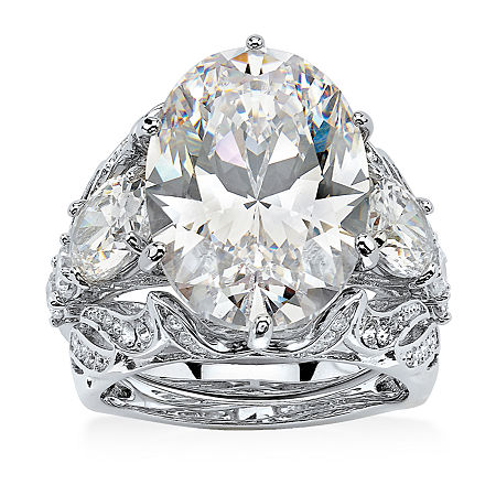 Click here for DiamonArt Womens White Cubic Zirconia Platinum Ove... prices