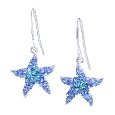 Click here for Silver Treasures Starfish Womens Blue Crystal Ster... prices