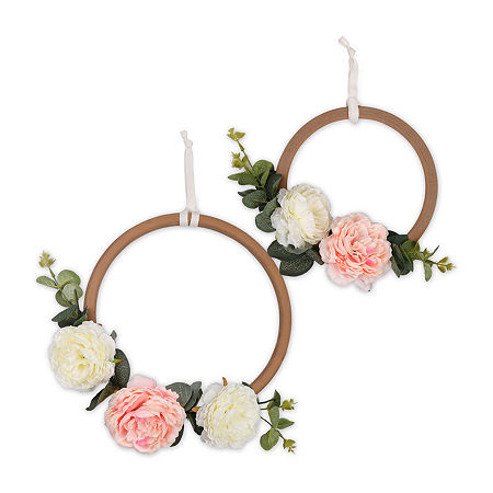 Click here for The Peanutshell Farmhouse 2 pc Floral Wall Ring  O... prices