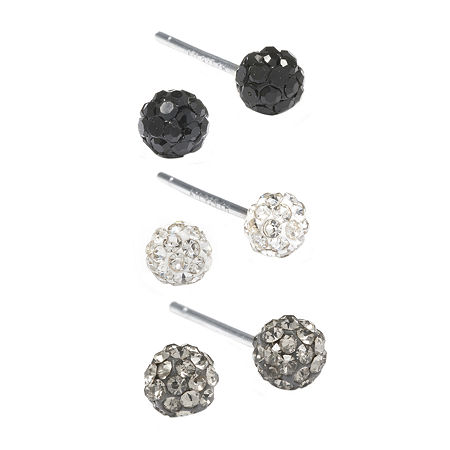 Click here for Silver Treasures Womens Black Crystal Sterling Sil... prices