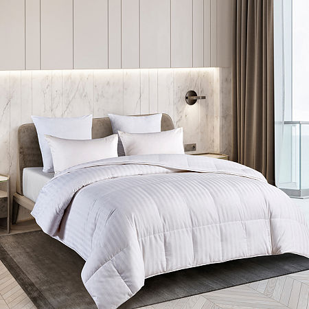 Blue Ridge Duraloft Down Alternative 500 Thread Count Damask Stripe Comforter  King - White
