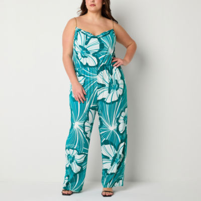 Bold Elements Chain Strap Cowl Womens Sleeveless Jumpsuit-Plus, Color ...