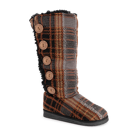 Muk Luks Womens Malena Boots  Black Lattice  7 - Black lattice