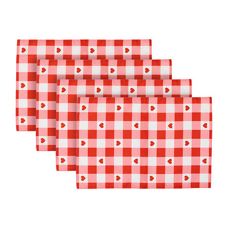 Click here for Northlight Checkered Hearts Mat  One Size  Red prices